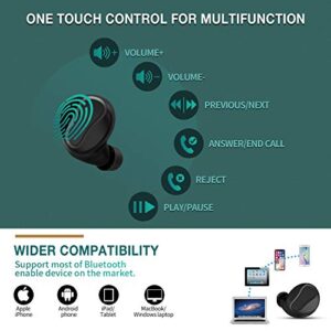 YW YUWISS Bluetooth 5.0 True Wireless Earbuds Touch Control with Charging Case Cordless in Ear Headphones IPX4 Waterproof with Noise Cancelling Mic for Apple iPhone Android Samsung