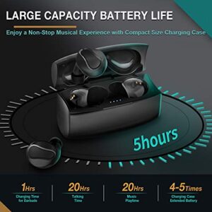 YW YUWISS Bluetooth 5.0 True Wireless Earbuds Touch Control with Charging Case Cordless in Ear Headphones IPX4 Waterproof with Noise Cancelling Mic for Apple iPhone Android Samsung