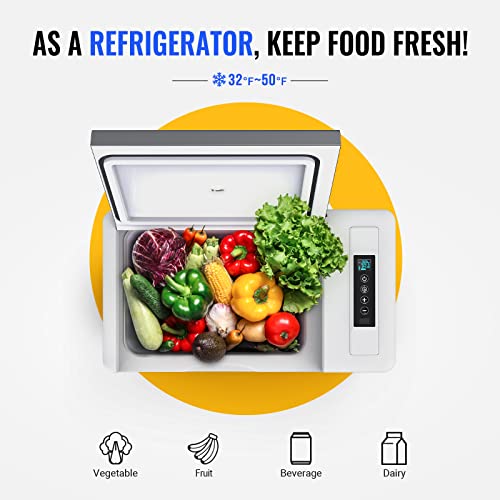 BougeRV 12 Volt Refrigerator 12V Car Fridge 23 Quart Portable Freezer Compressor Cooler 12/24V DC 110~240 Volt AC for Truck Van RV Camper SUV Boat Travel Camping Road Trips Tailgating -7℉~50℉