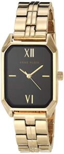 anne klein women's japanese quartz dress watch with metal strap, gold, 14 (model: ak/3774bkgb)