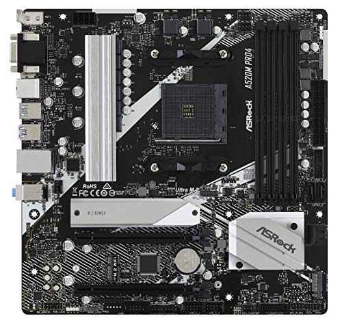 ASRock A520M Pro4 AMD Ryzen 3000/4000 Series (Soket AM4) Compatible with A520 Chipset, Micro ATX Motherboard [Domestic Authorized Dealer Product]