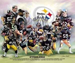 wishum gregory, steeler legends - art print poster, paper size 20" x 16" image size 20" x 16"(n886m)