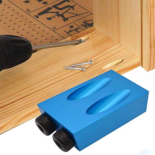 14Pcs Pocket Hole Jig Kit - 15° Punch Locator Angle Woodworking Tool Hole Screw Jig Positioner Drilling Kit Bit Jig Clamps for Woodworking - Dowel Drill Guide Joiner Woodworking Tools for Drilling