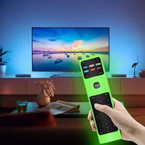 2 Pack Silicone Protective Case Cover for New XRT136 Vizio Smart LCD LED TV Remote Control,Shockproof XRT136 Vizio Remote Replacement Case,Soft Durable Remote Bumper Back Covers-Glowblue+Glowgreen