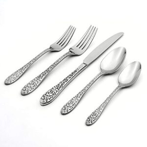 oneida ivy flourish 20 piece fine flatware set, service for 4, 18/10 stainless steel, silverware set