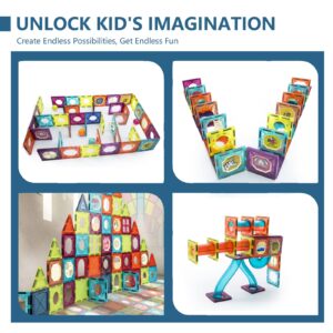 Magnetic Building Blocks Toys for Kids Ages 4-8-12 with Ball Track Educational STEM Toys Gifts for 5-7 6 8 10 Year Old Boys Girls 3D Developmental Stacking Toys Construction Set for Child and Adults