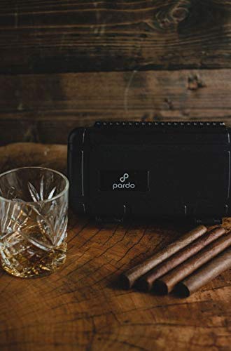 Pardo Cigar Travel Humidors with Built-in Humidifier Disc - Holds up to 15 Cigars - Airtight, Waterproof, Portable & Durable Humidor Cigar Box - Cigar Accessories Ideal Valentines Day Gifts for Him