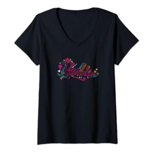 Barbie - Dia de Muertos Logo V-Neck T-Shirt