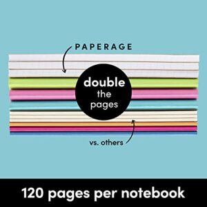 PAPERAGE 48-Pack Composition Notebook Journals, 120 Pages, Kraft Cover with Rainbow Spines, College Ruled Lined Paper, Small Size (8 in x 5.75 in) – For School, Office, or At-Home Use