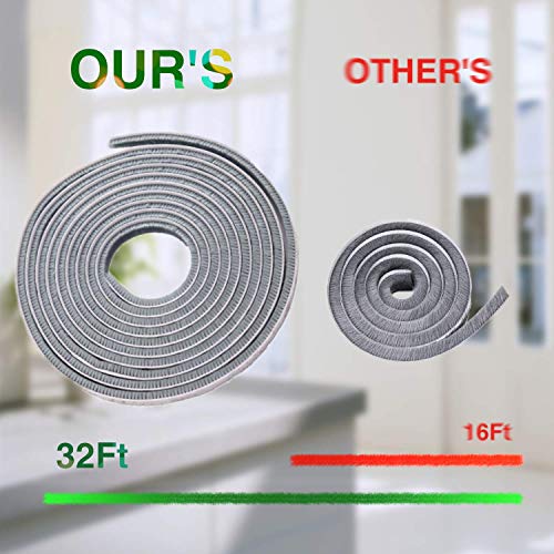 32.8 Ft Self Adhesive Seal Strip Weatherstrip for Windows and Doors House Soundproofing,Windproof,Dustproof,Stronger Stickiness,0.35 Wide X 0.6 inch Thick.