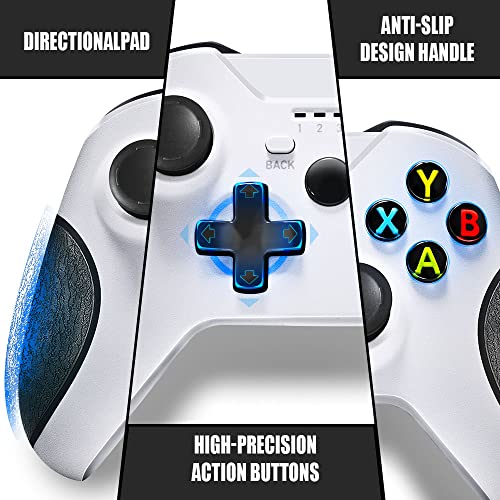 Zamia Wireless Controller for Xbox One, Enhanced Gamepad 2.4GHZ Game Controller Compatible with Xbox One/One S/One X/Series X/S/Elite/PC with Built-in Dual Vibration/6-Axis Motion Sensor (White)