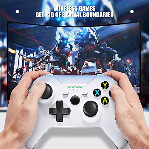 Zamia Wireless Controller for Xbox One, Enhanced Gamepad 2.4GHZ Game Controller Compatible with Xbox One/One S/One X/Series X/S/Elite/PC with Built-in Dual Vibration/6-Axis Motion Sensor (White)