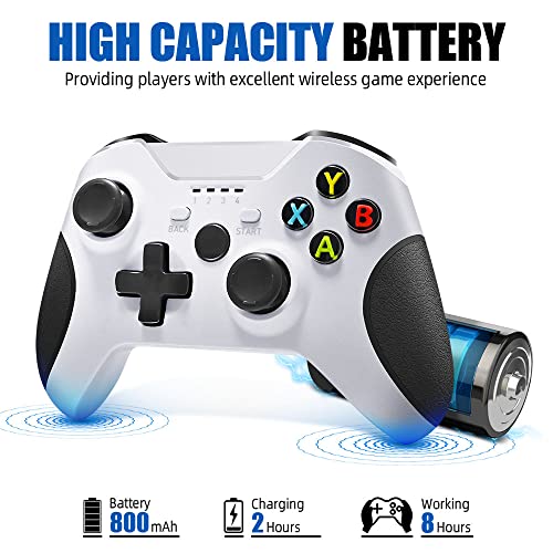 Zamia Wireless Controller for Xbox One, Enhanced Gamepad 2.4GHZ Game Controller Compatible with Xbox One/One S/One X/Series X/S/Elite/PC with Built-in Dual Vibration/6-Axis Motion Sensor (White)