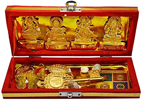 PARIJAT HANDICRAFT Brass Sri Dhan Laxmi -Kuber Bhandari Yantra for Diwali puja and Gift Purpose (1)