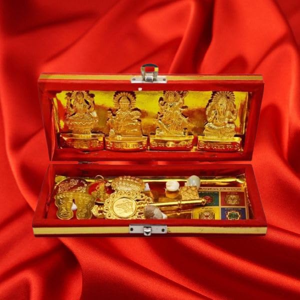 PARIJAT HANDICRAFT Brass Sri Dhan Laxmi -Kuber Bhandari Yantra for Diwali puja and Gift Purpose (1)