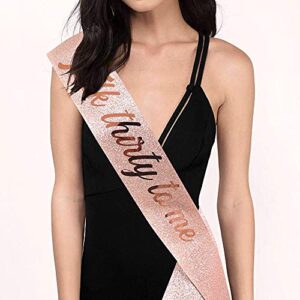 "Talk Thirty to me" Sash and Rhinestone Crown Set - 30th Birthday Party Gifts Birthday Sash for Women Birthday Party Supplies