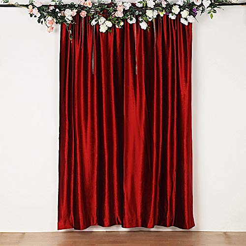 BalsaCircle 8 feet x 8 feet Wine Velvet Backdrop Curtain - Wedding Ceremony Reception Home Party Events Photo Booth Home Decorations