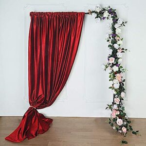 BalsaCircle 8 feet x 8 feet Wine Velvet Backdrop Curtain - Wedding Ceremony Reception Home Party Events Photo Booth Home Decorations