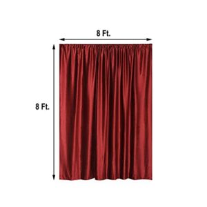 BalsaCircle 8 feet x 8 feet Wine Velvet Backdrop Curtain - Wedding Ceremony Reception Home Party Events Photo Booth Home Decorations