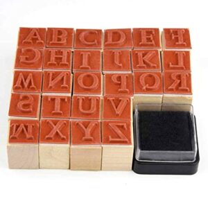 Wooden Rubber Stamps, Miayon 52Pcs Vintage Wood Letter Stamps Alphabet Stamps for Card Making DIY Craft Scrapbooking