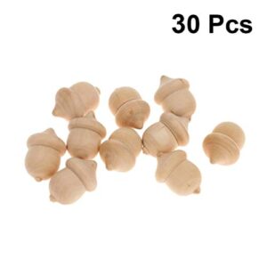 30 Pcs Wooden Acorns Unfinished Wood Acorn Wood Craft for DIY Crafts Painting Art Projects Home Decor