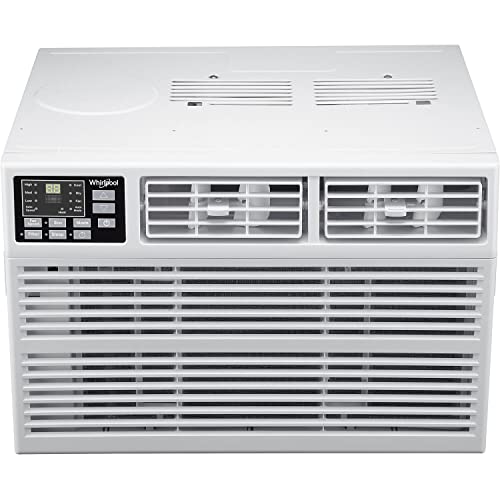 Whirlpool WHHW242AW 24,000 230V Window-Mounted Air Conditioner with Heat, Cools Rooms Up to 1,500 Sq. Ft, with Remote Control and Timer, 24000 BTU, White