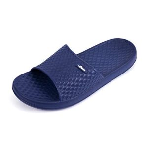 funkymonkey womens bathroom shower slippers indoor home beach non slip sandal (7 m us, navy)