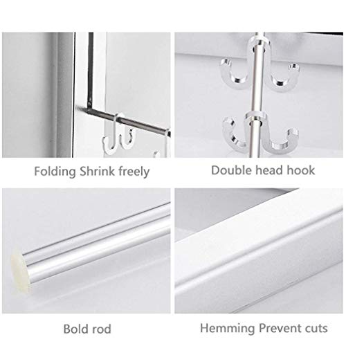 TYXTYX Wall Mounted Clothes Hanger, Aluminum Foldable Clothes, Waterproof Indoor Outdoor, Coat Racks Home Storage Organiser Space Savers,White,Double +80cm Pole