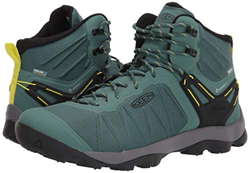 KEEN Men's Venture Mid Height Waterproof Hiking Boots, Blue Spruce/Evening Primrose, 14