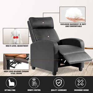 FDW Recliner Chair Recliner Sofa with PU Leather Padded Seat Backrest for Living Room Massage Recliner Sofa Reading Chair Winback Single Sofa Home Theater Seating Modern Reclining Chair