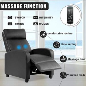 FDW Recliner Chair Recliner Sofa with PU Leather Padded Seat Backrest for Living Room Massage Recliner Sofa Reading Chair Winback Single Sofa Home Theater Seating Modern Reclining Chair