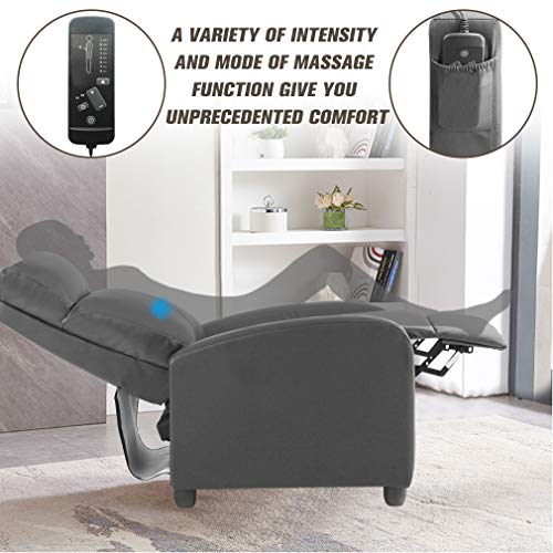 FDW Recliner Chair Recliner Sofa with PU Leather Padded Seat Backrest for Living Room Massage Recliner Sofa Reading Chair Winback Single Sofa Home Theater Seating Modern Reclining Chair