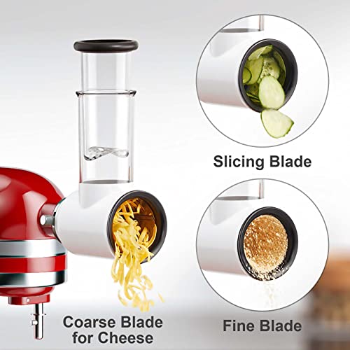 Meat Grinder & Slicer Shredder Attachments for KitchenAid Stand Mixer, Metal Meat Grinder with Sausage Stuffer Tubesand and Slicer shredder Set, For KitchenAid Mixer Accessories By Cofun