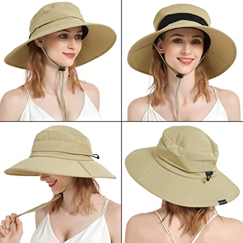 EINSKEY Men's Sun Hat, Rain Waterproof UV Protection Wide Brim Bucket Hat for Beach Travel Golf Safari Garden Fishing Hiking