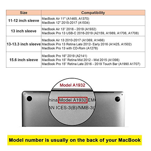 Allinside 2020 MacBook Air 13 Laptop Sleeve and Keyboard Cover Skin, 2020 MacBook Air 13 inch A2179 with Touch ID and Retina Display US Version