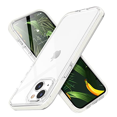 MATEPROX Compatible with iPhone 13 Mini case,iPhone 12 Mini Cases Clear Thin Slim Crystal Transparent Cover Shockproof Bumper Case(White)