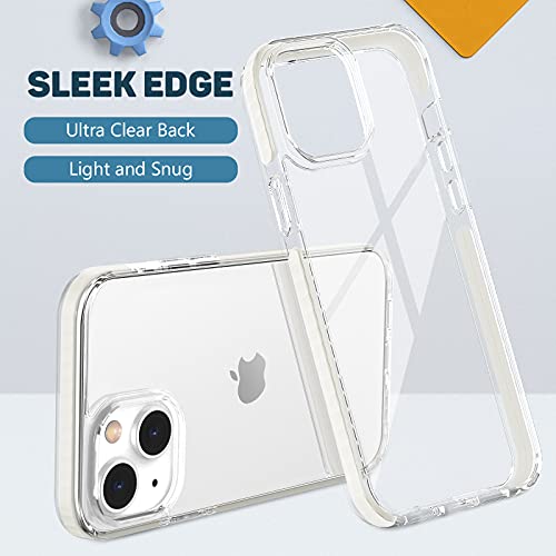 MATEPROX Compatible with iPhone 13 Mini case,iPhone 12 Mini Cases Clear Thin Slim Crystal Transparent Cover Shockproof Bumper Case(White)