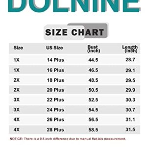 DOLNINE Plus Size Sweatshirts for Women Long Sleeve Tops V Neck T Shirts Dark Grey -18W