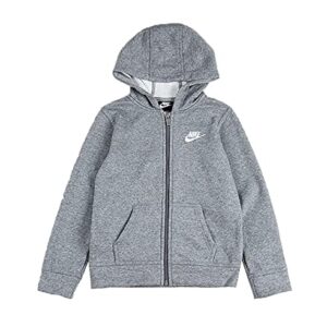 Nike Boy's Club Fleece Full Zip Hoodie (Little Kids) Carbon Heather 5 Little Kid