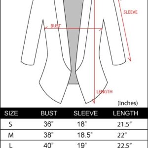 LL WSK2324 Women 3/4 Sleeve Blazer Open Front Cardigan Jacket Work Office Blazer L Black