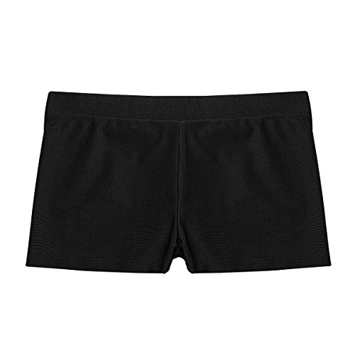 MSemis Kids Girls Boycut Booty Shorts Gym/Yoga/Gymnastics Bottoms Athletic Hot Pants Sports Uniform Black 2-3