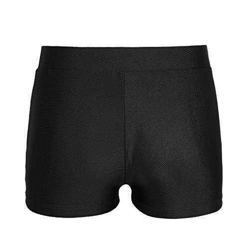 MSemis Kids Girls Boycut Booty Shorts Gym/Yoga/Gymnastics Bottoms Athletic Hot Pants Sports Uniform Black 2-3