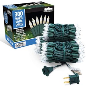 Joiedomi Christmas Lights Outdoor, 300(3x100) Counts 67.5FT Clear White Christmas Lights Waterproof,Bright Green Wire String Lights Indoor Holiday House,Small Xmas Decorative Lights for Tree