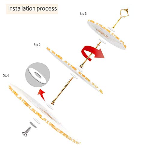 2 Pack 3 Tier Cake Stand Resin Tray Molds, Epoxy Resin Casting Mold with 6Pcs Crown Brackets and 20 Gold Foils, DIY Silicone Mold for Making Cupcake Dessert Platter Serving Stand (Round+Square)