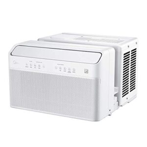 midea u inverter window air conditioner 8,000btu, the first u-shaped ac with open window flexibility, robust installation,extreme quiet, 35% energy saving, wifi,alexa,remote, bracket included (renewed)