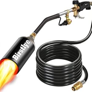 Propane Torch Weed Burner,Blow Torch,High Output 500,000 BTU,Flamethrower with Turbo Trigger Push Button Igniter and 9.8 FT Hose,for burning weeds,Roof Asphalt, ice snow,Road Marking,Charcoal