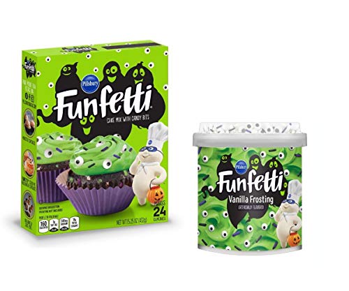 HALLOWEEN PILLSBURY FUNFETTI CAKE MIX AND Halloween FUNFETTI VANILLA FROSTING BUNDLE