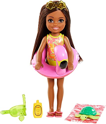 Barbie and Chelsea The Lost Birthday Playset with Chelsea Doll (Brunette, 6-in), Jungle Pet, Floatie and Accessories, Gift for 3 to 7 Year Olds