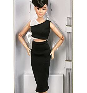 Barbie Signature Barbie Looks Doll (Petite, Brunette Pixie Cut) Fully Posable Fashion Doll Wearing Black Midi Skirt and Top, Gift for Collectors