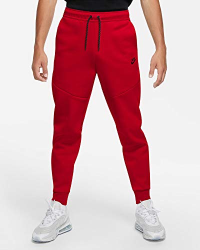 Nike mens Sportswear Tech Fleece Jogger, University Red/Black, Medium